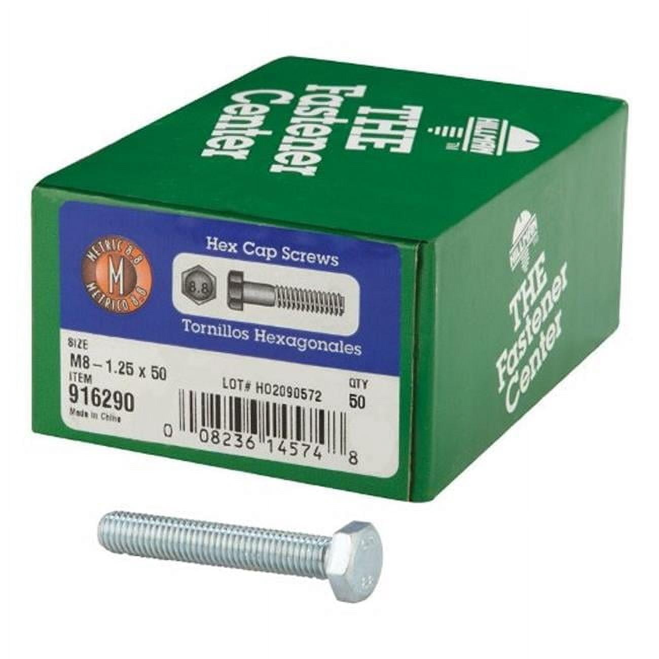 916290 M8 x 50 Hex Cap Grade 8.8 Metric Screw - Walmart.com