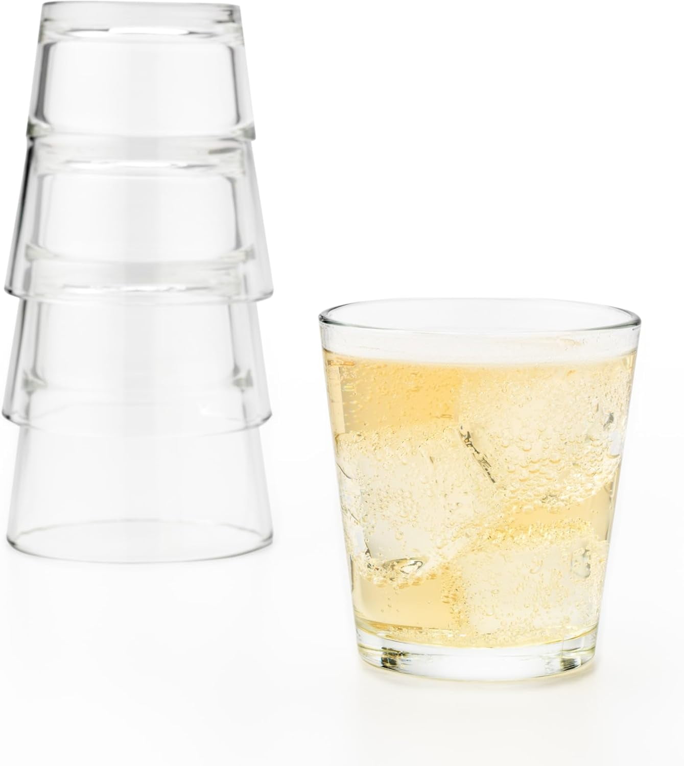 917CD Heavy Base Rocks Glasses Set of 12, Rocks Whiskey Glasses Set with Simple Lines ...