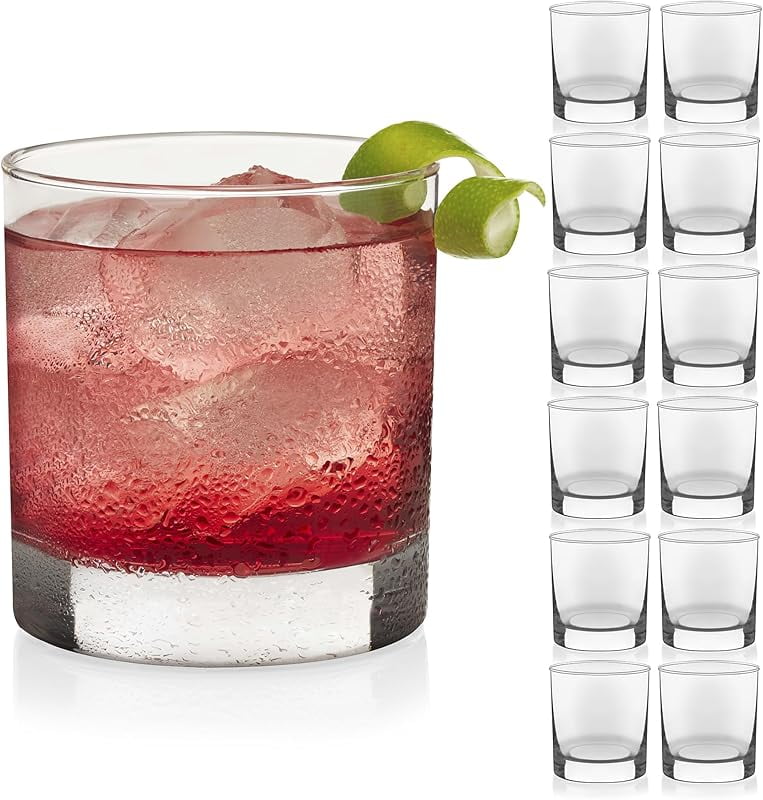 917CD Heavy Base Rocks Glasses Set of 12, Rocks Whiskey Glasses Set ...