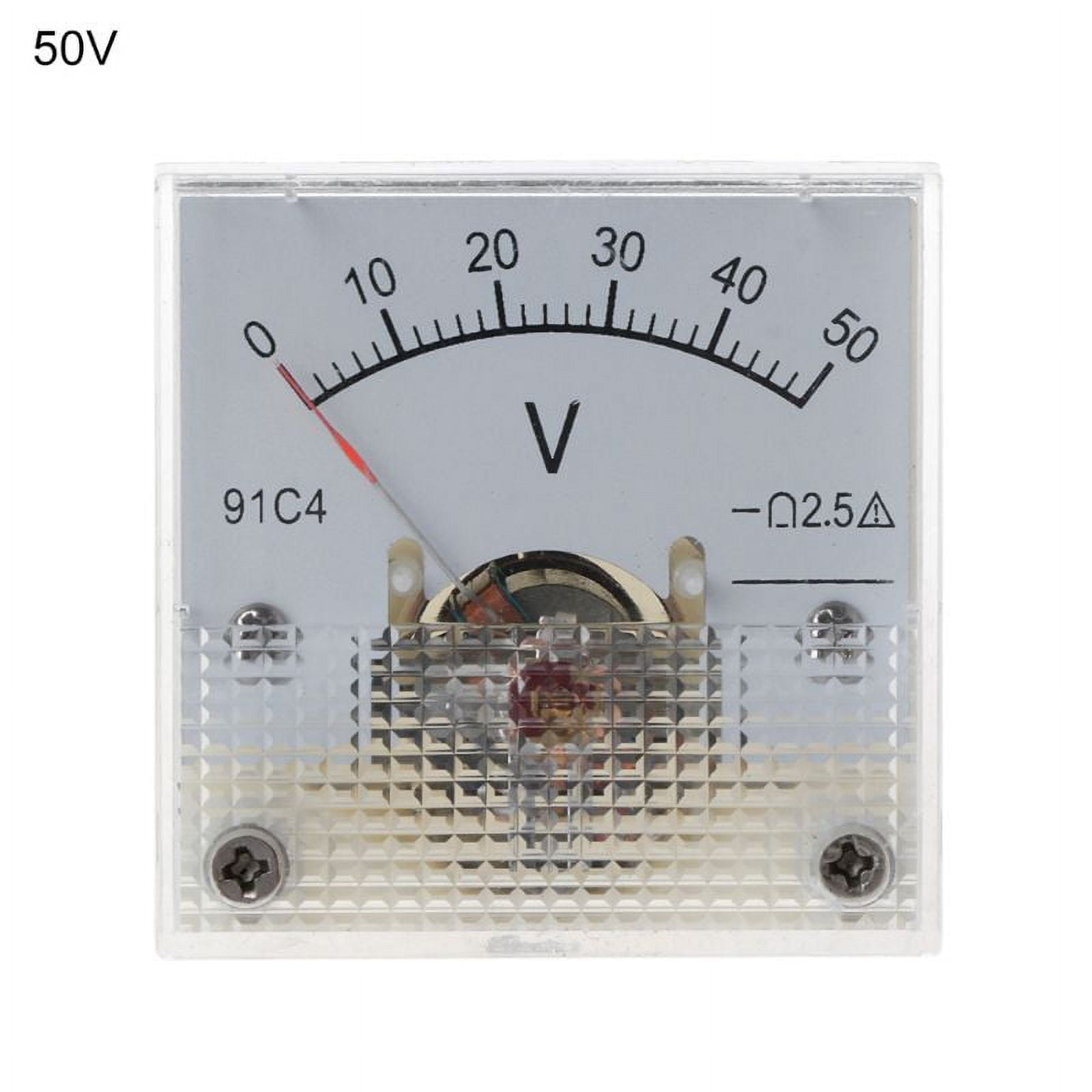 91C4 DC Voltmeter Analog Panel Voltage Meter Mechanical Pointer Type ...