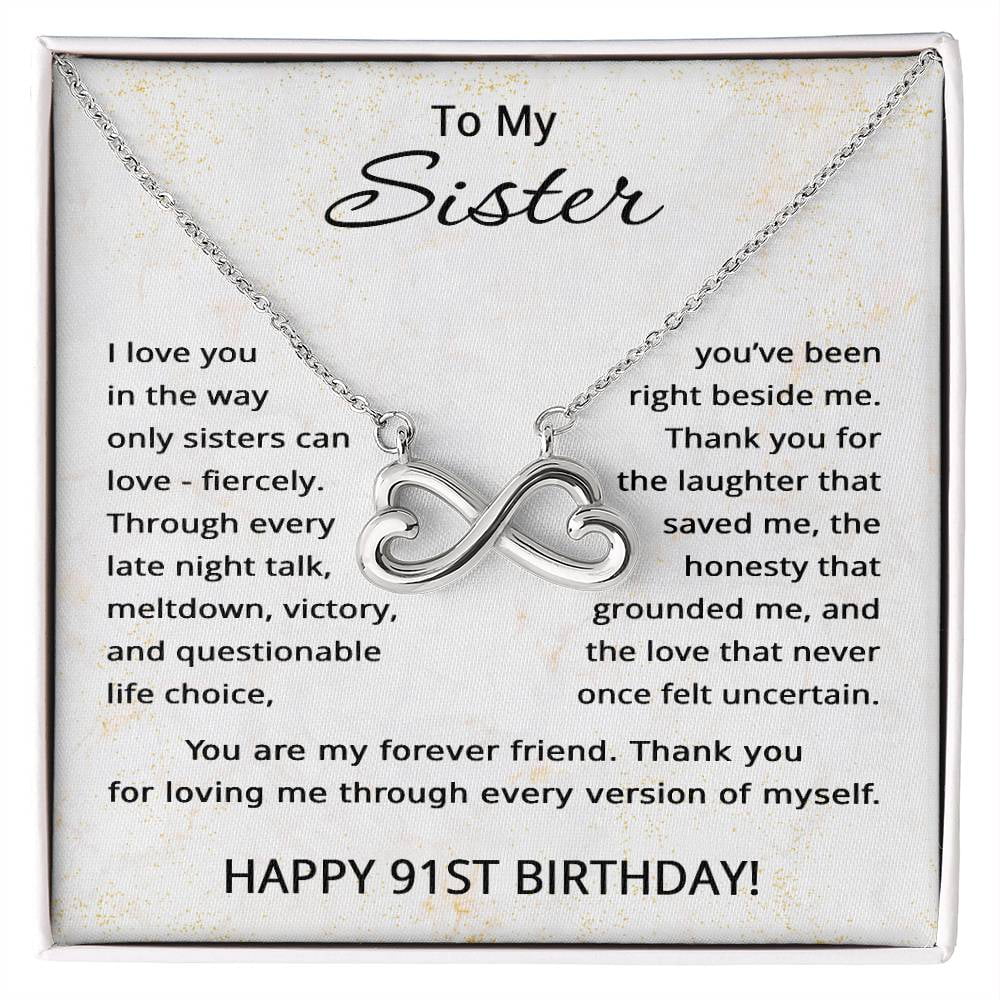 91st Birthday Gifts for Sister - To My Sister Necklace from Sister - 91 ...