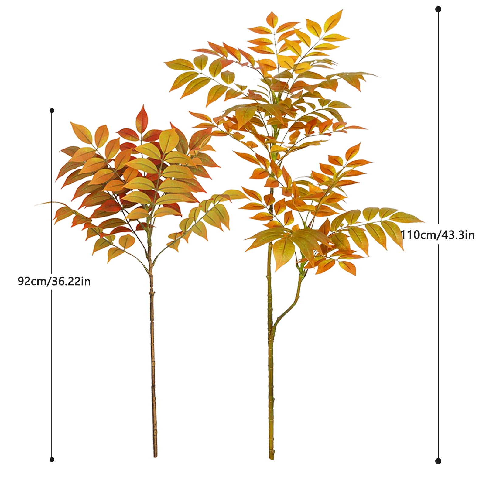 92-120cm (47.2 in) Artificial Banyan Tree False Sumac Autumn Leaves ...