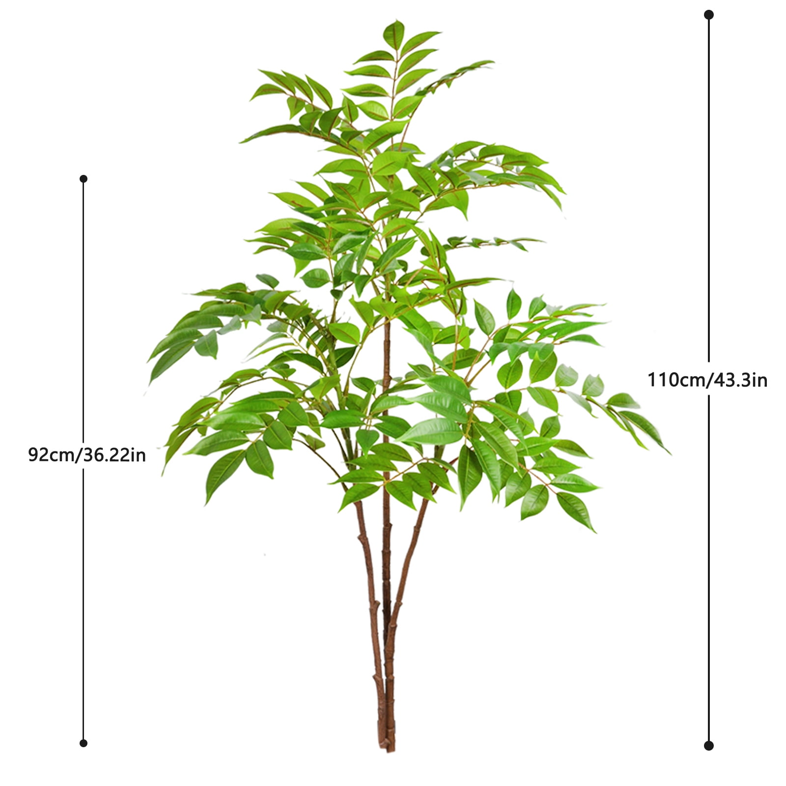 92-120cm (47.2 in) Artificial Banyan Tree False Sumac Autumn Leaves ...