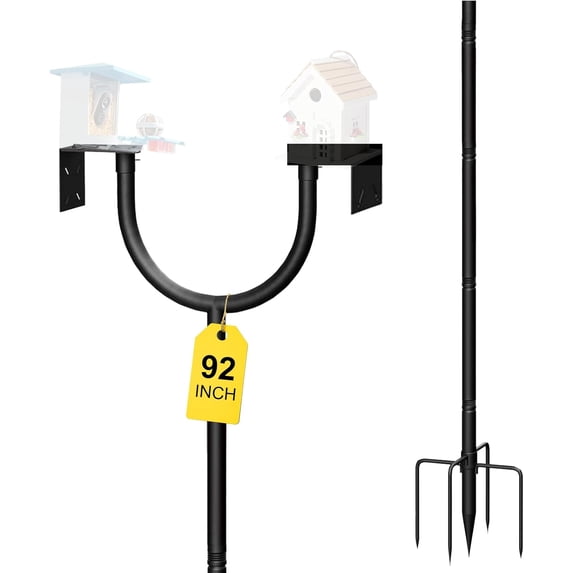 92 Inch Bird Feeder Pole, Smart Bird Feeder Stand with 2 Platform,Bird ...