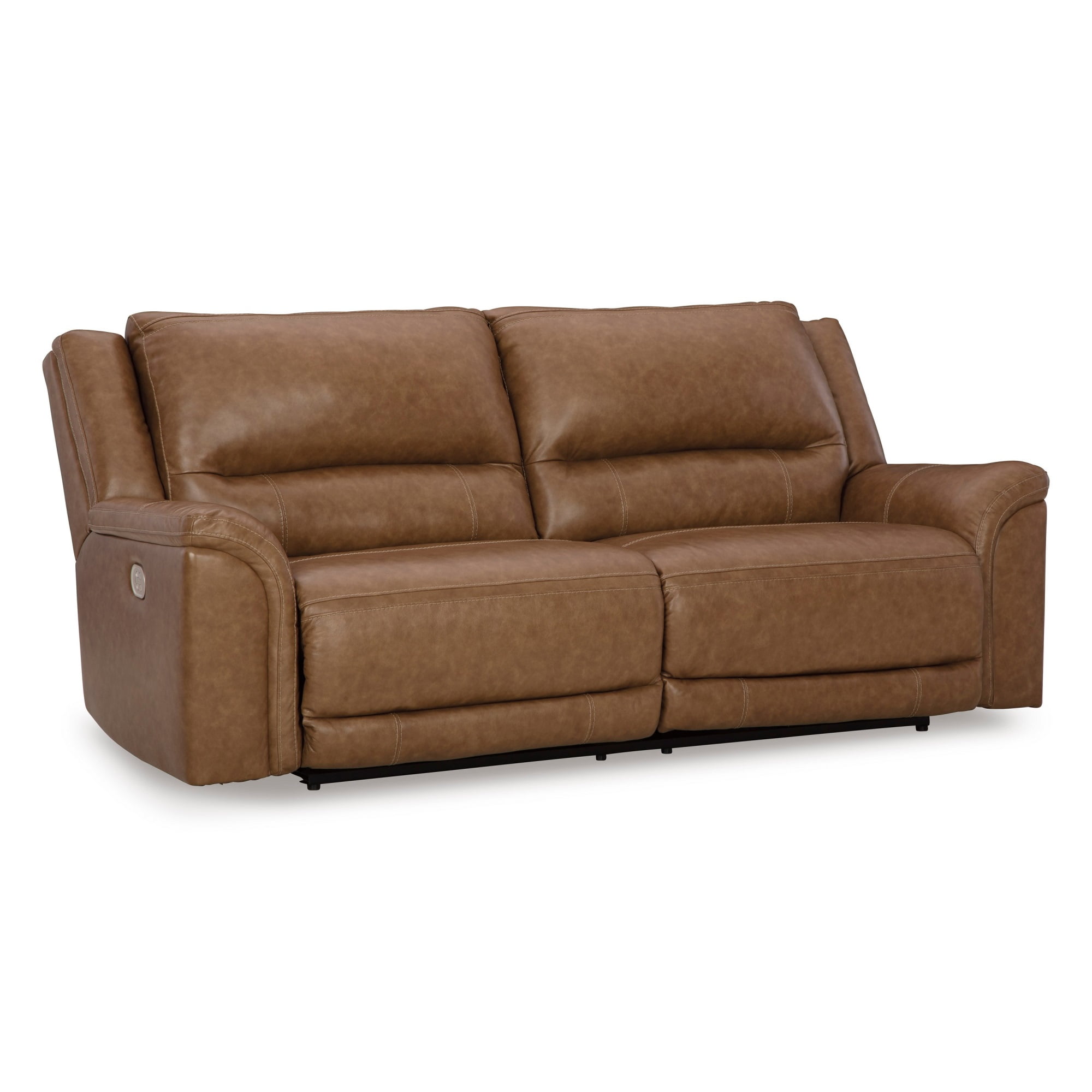 92 Inch Power Recliner Sofa, Caramel Brown Leather, Adjustable ...
