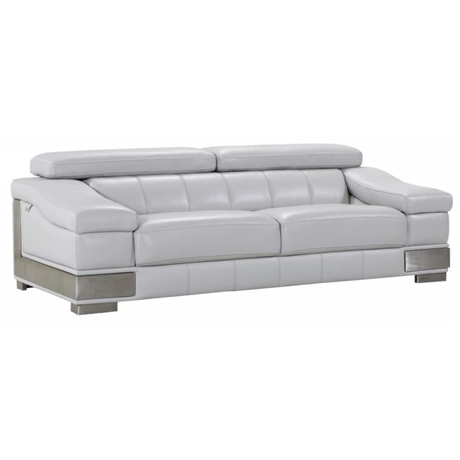 92" Lovely Light Grey Leather Sofa - Walmart.com