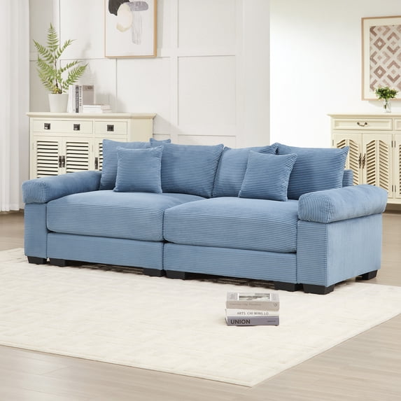 92" Oversized Cloud Modular Sectional Couch,Corduroy Fabric Extra-Wide ...