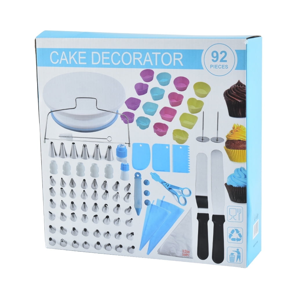 92 Pcs Cake decorating supplies Kit with Cake Turntable-Cake leveler ...