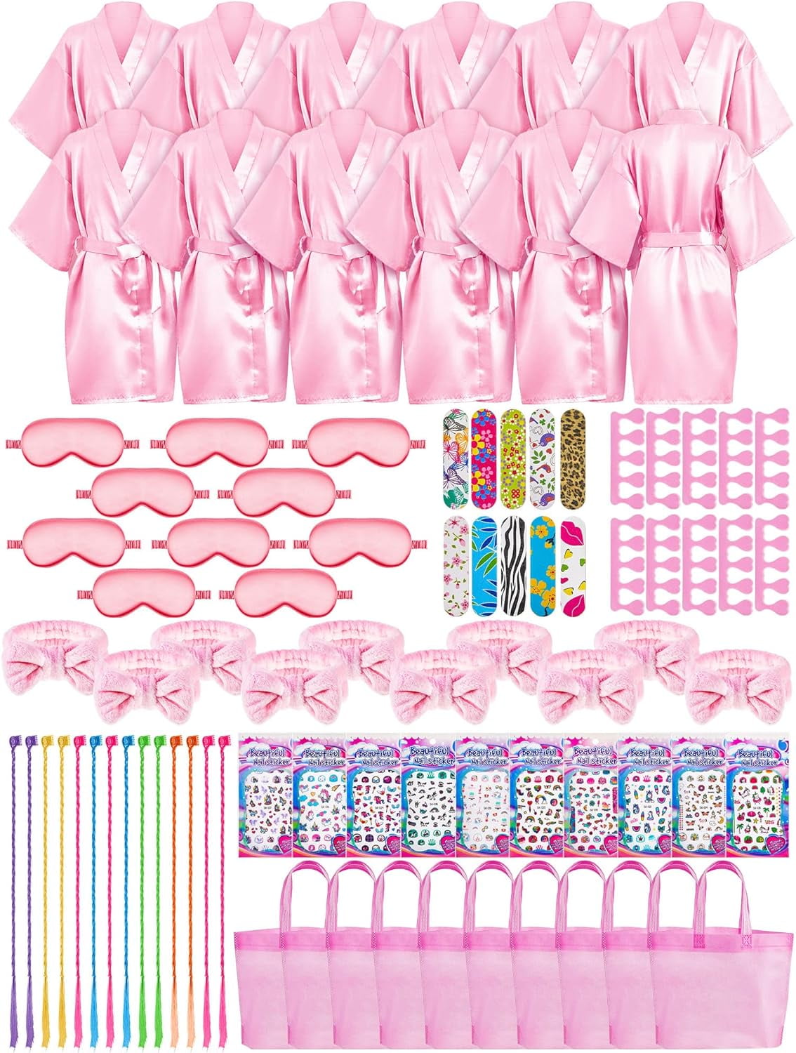 92 Pcs Spa Party Favors for Girls Slumber Party Supplies Kids Satin ...