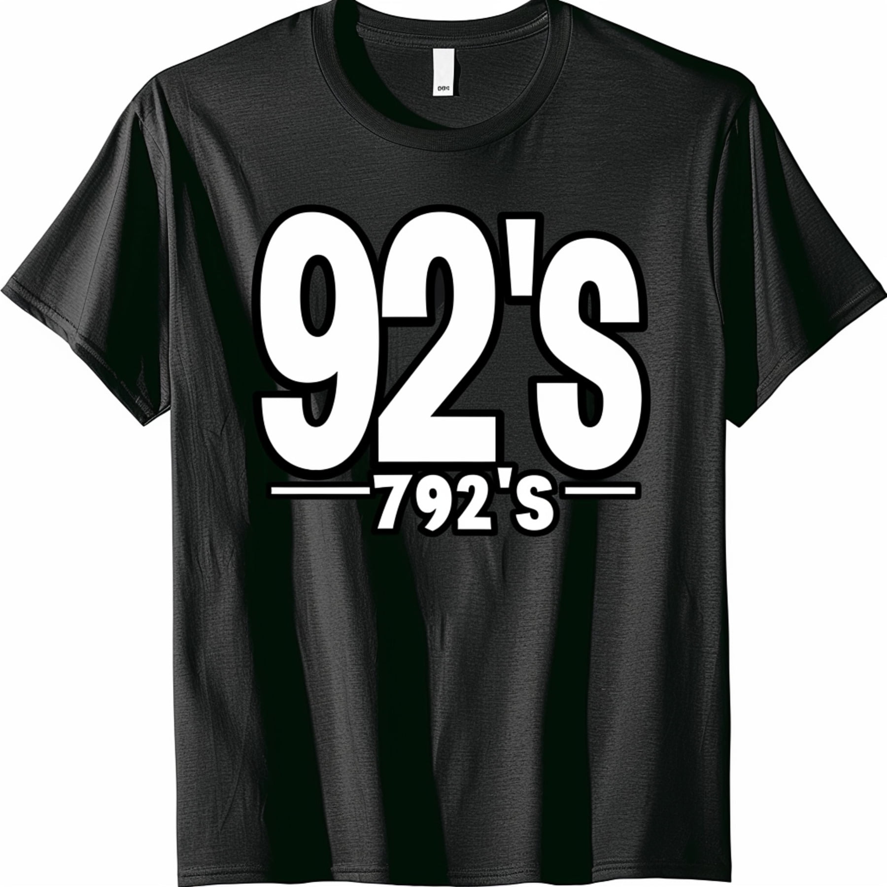 92's RnB Vibes: Black T Shirt with Bold White Text Design Elevate Your ...