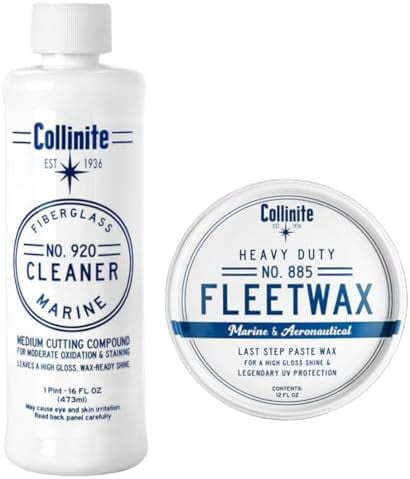 920 Fiberglass Boat Cleaner & 885 Fleetwax Paste Combo Pack, Water Spot ...