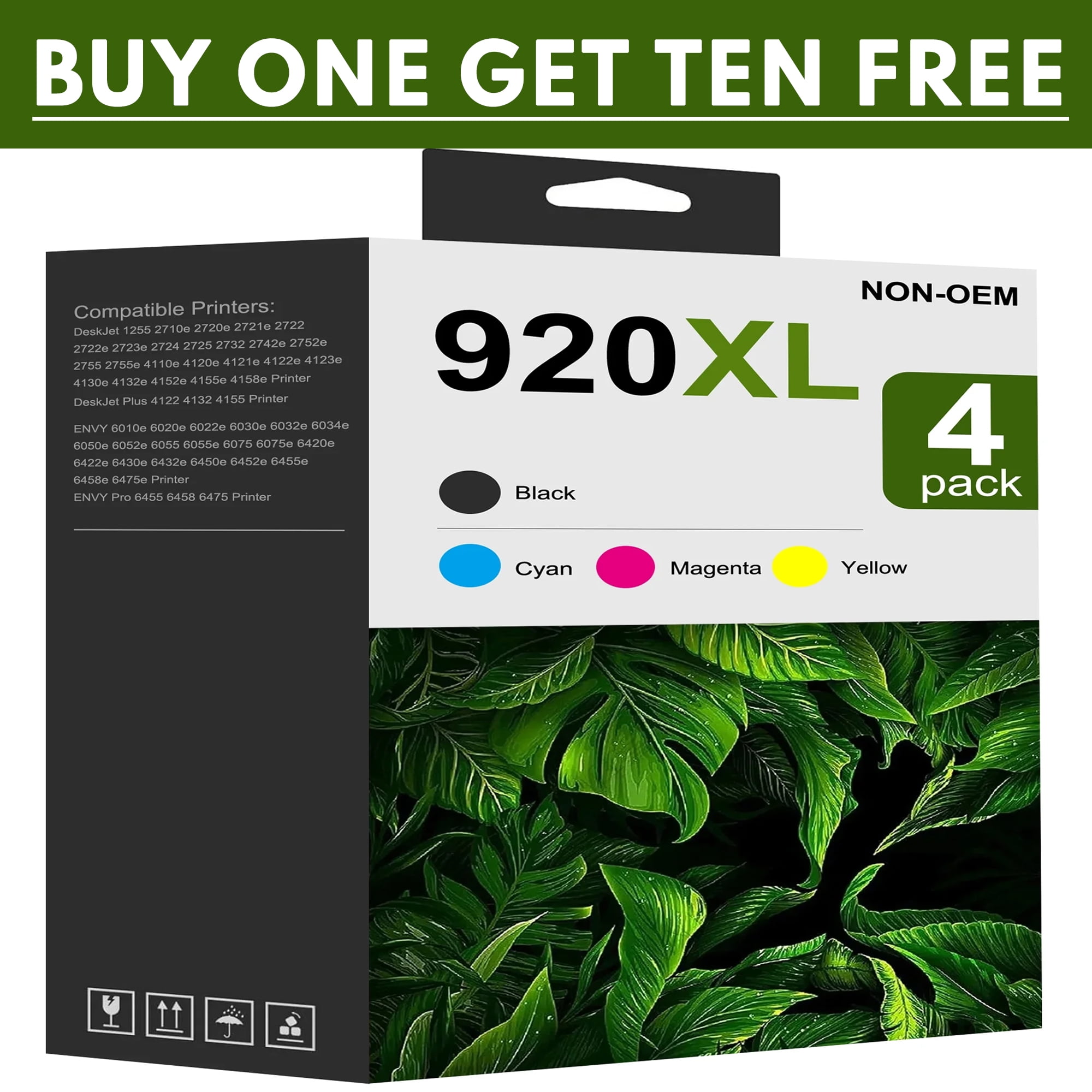 920XL High Yield Ink Cartridges 4-Pack（Buy 1 Get 10 Free) Compatible ...