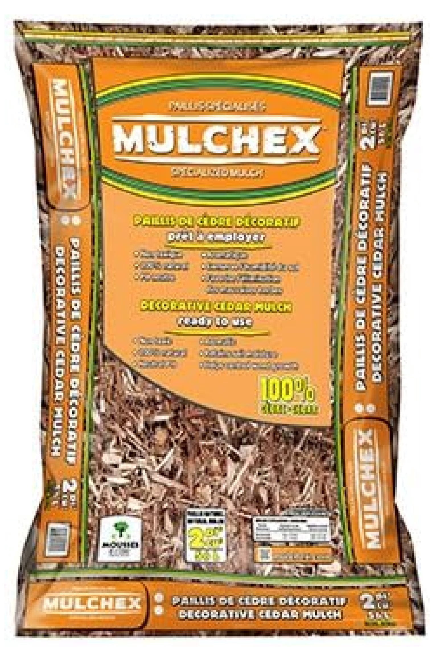 92100 Canadian Pure Cedar Mulch, Natural Brown, 2 Cu. Ft. - Quantity 1 ...