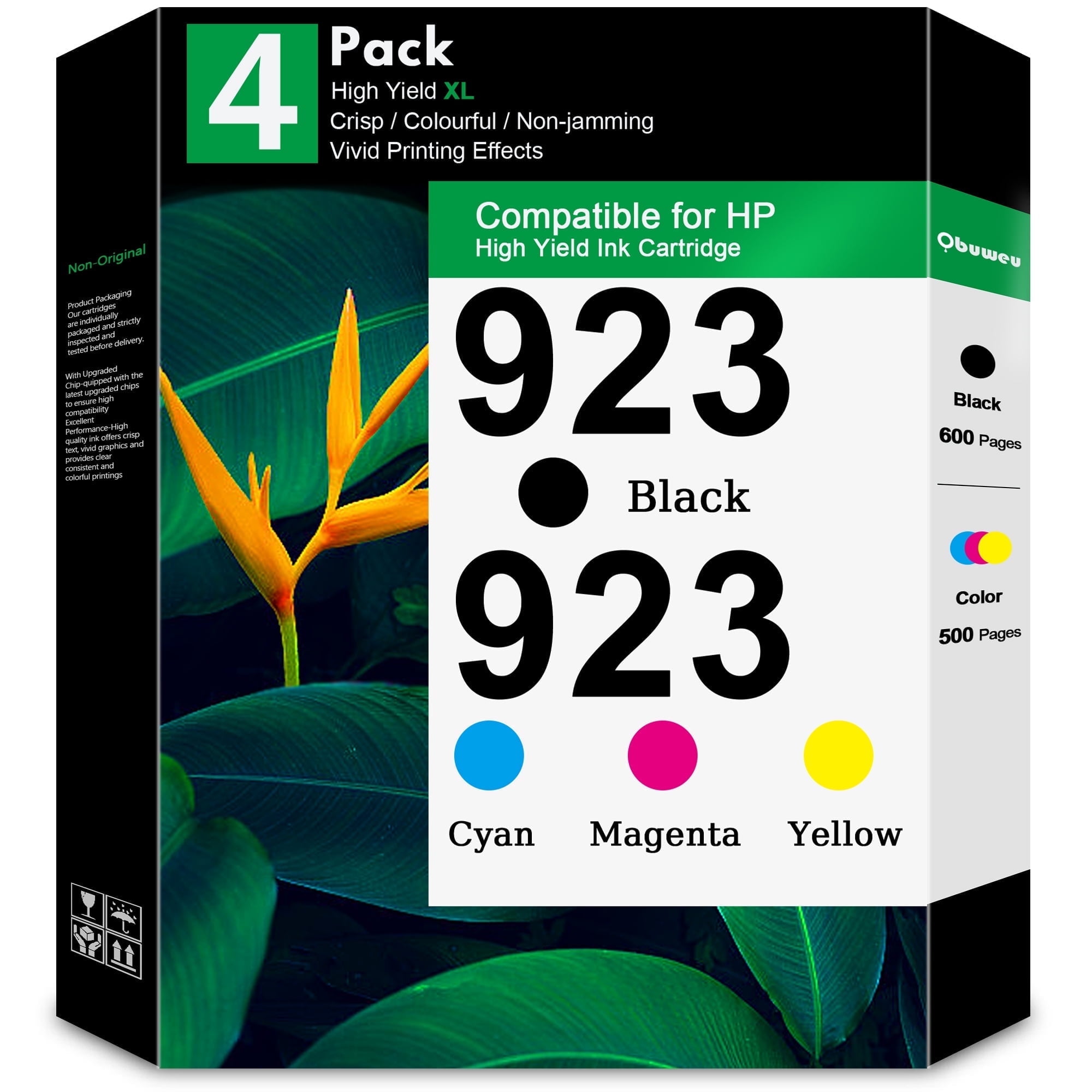 Obuweu 923 Ink Cartridges, Compatible for HP OfficeJet Pro 8135e 8138e ...