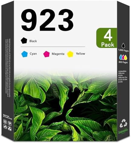 923 Ink Cartridge Combo Pack (4-Pack, Black/Cyan/Yellow/Magenta ...