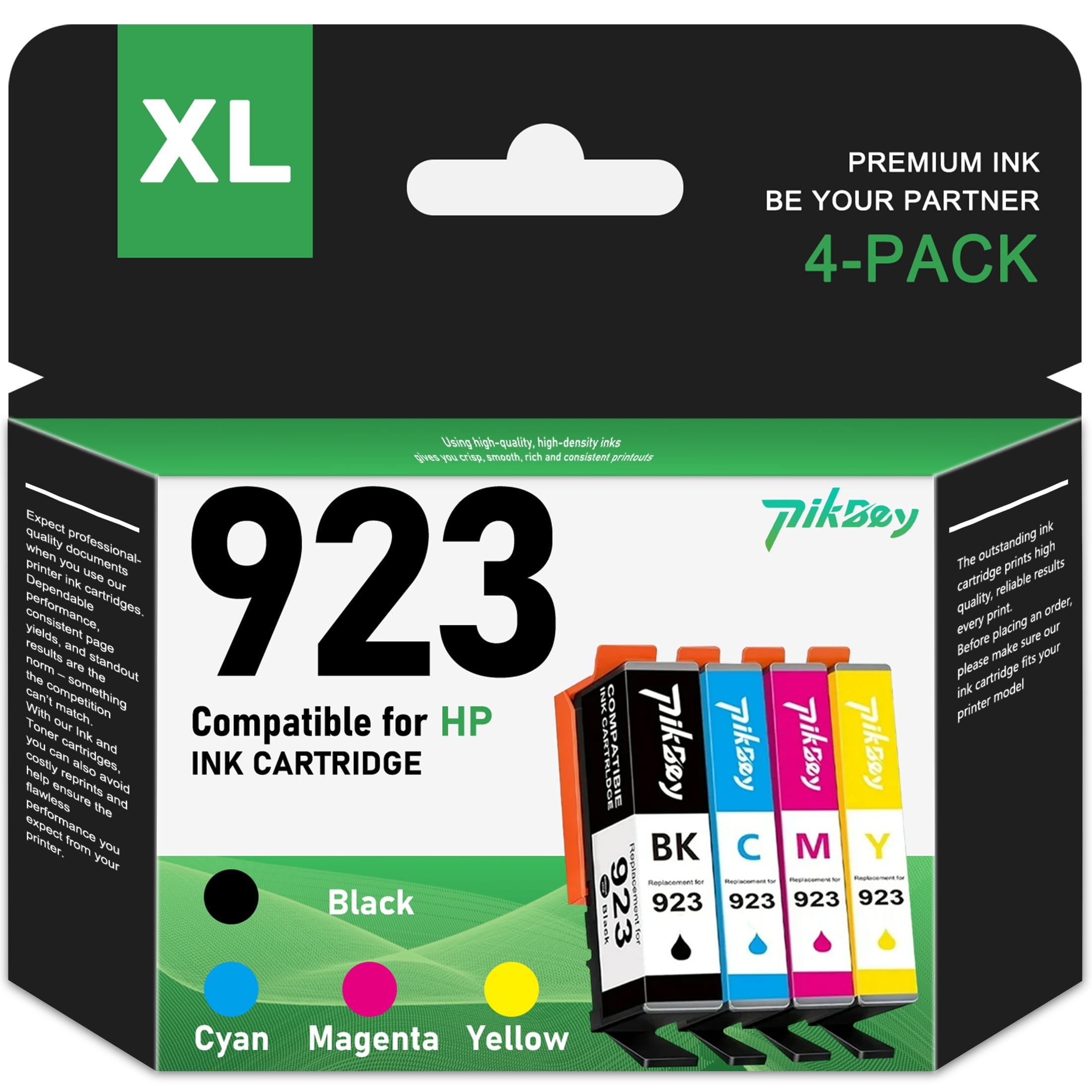 923 Ink Cartridge (Black/Cyan/Yellow/Magenta) Compatible for HP 923 Ink Cartridges for OfficeJet ...