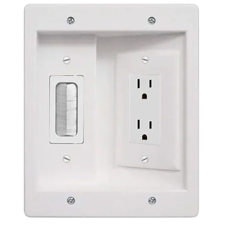 924361 - ELECTRICAL RECEPTACLE RECESSED DUPLEX W/CABLE PASS-THROUGH 15A ...