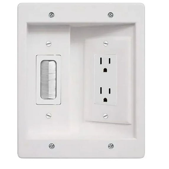 924361 - ELECTRICAL RECEPTACLE RECESSED DUPLEX W/CABLE PASS-THROUGH 15A ...