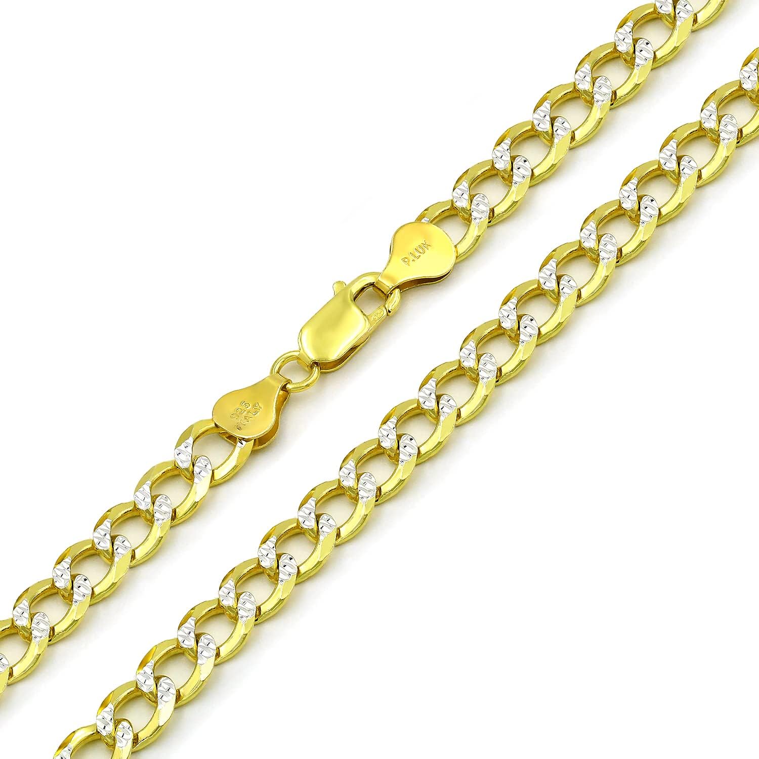 925 Italian Sterling Silver 2.5Mm - 10.5Mm Solid Cuban Cut Chain ...