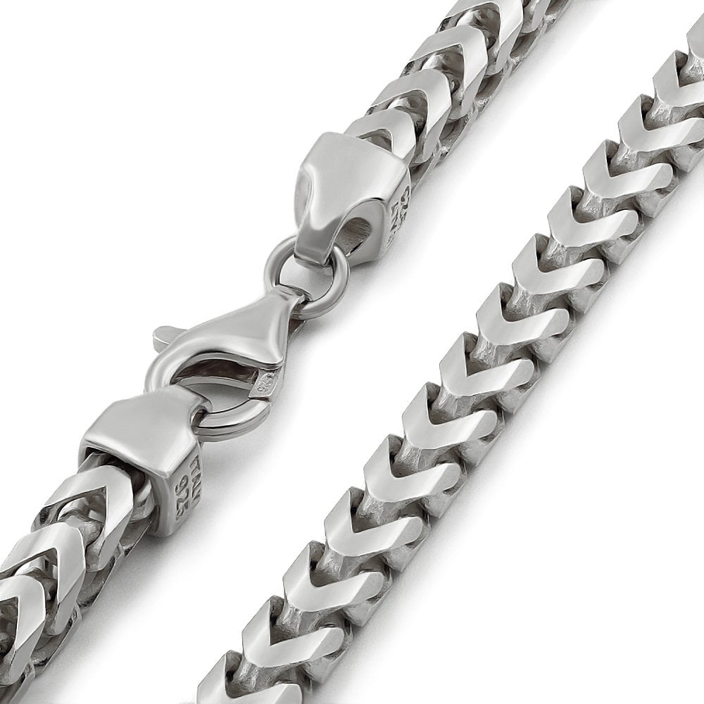 925 Italian Sterling Silver 5.5mm Solid Franco Chain, FREE Microfiber ...