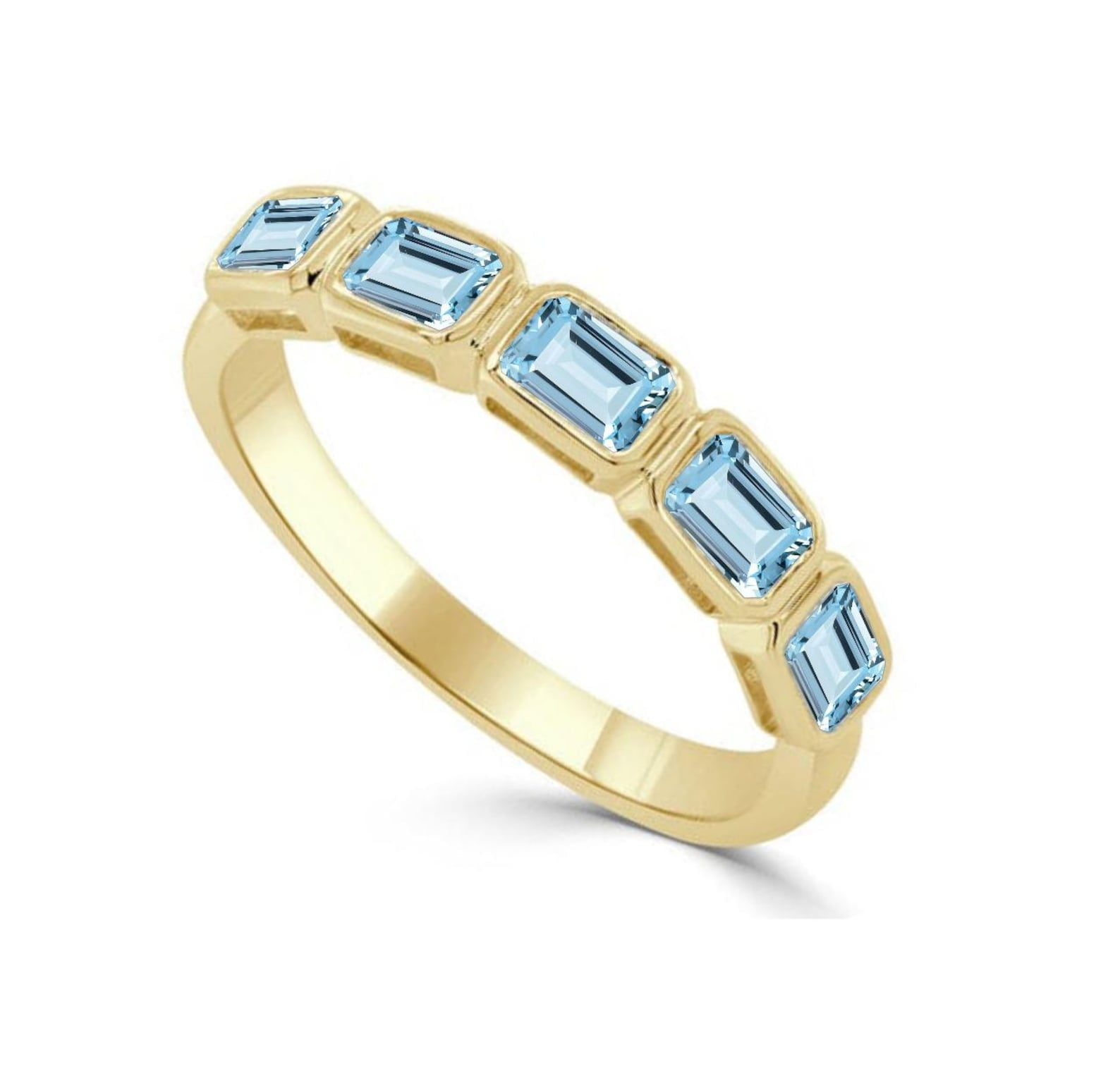 925 Lab Aquamarine wedding band Ring,Lab Aquamarine Wedding Band,Five ...