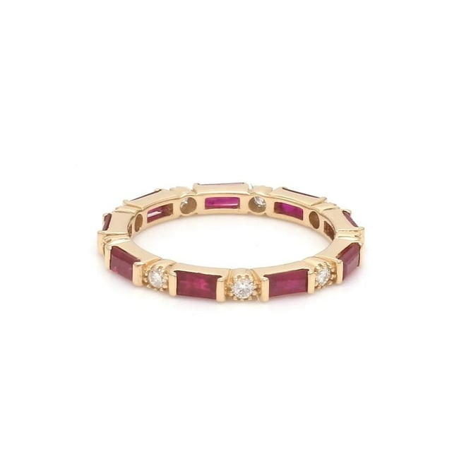 925 Ruby Eternity Ring, Ruby Eternity Ring, Diamond Eternity Band, Solid Gold Wedding Ring ...