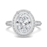 925 Silver 1.5CT Oval Cut Lab Grown Diamond Engagement Ring for Women ...