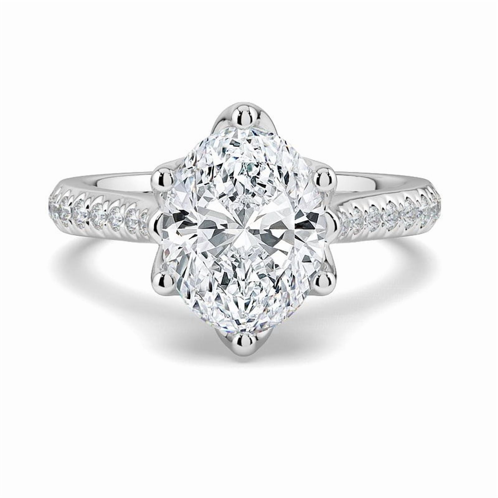 925 Silver 1.5CT Oval Cut Lab Grown Diamond Engagement Ring for Women ...