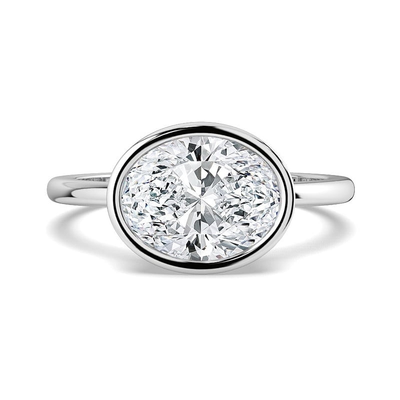925 Silver 2CT Oval Cut Lab Grown Diamond Engagement Ring for Women ...