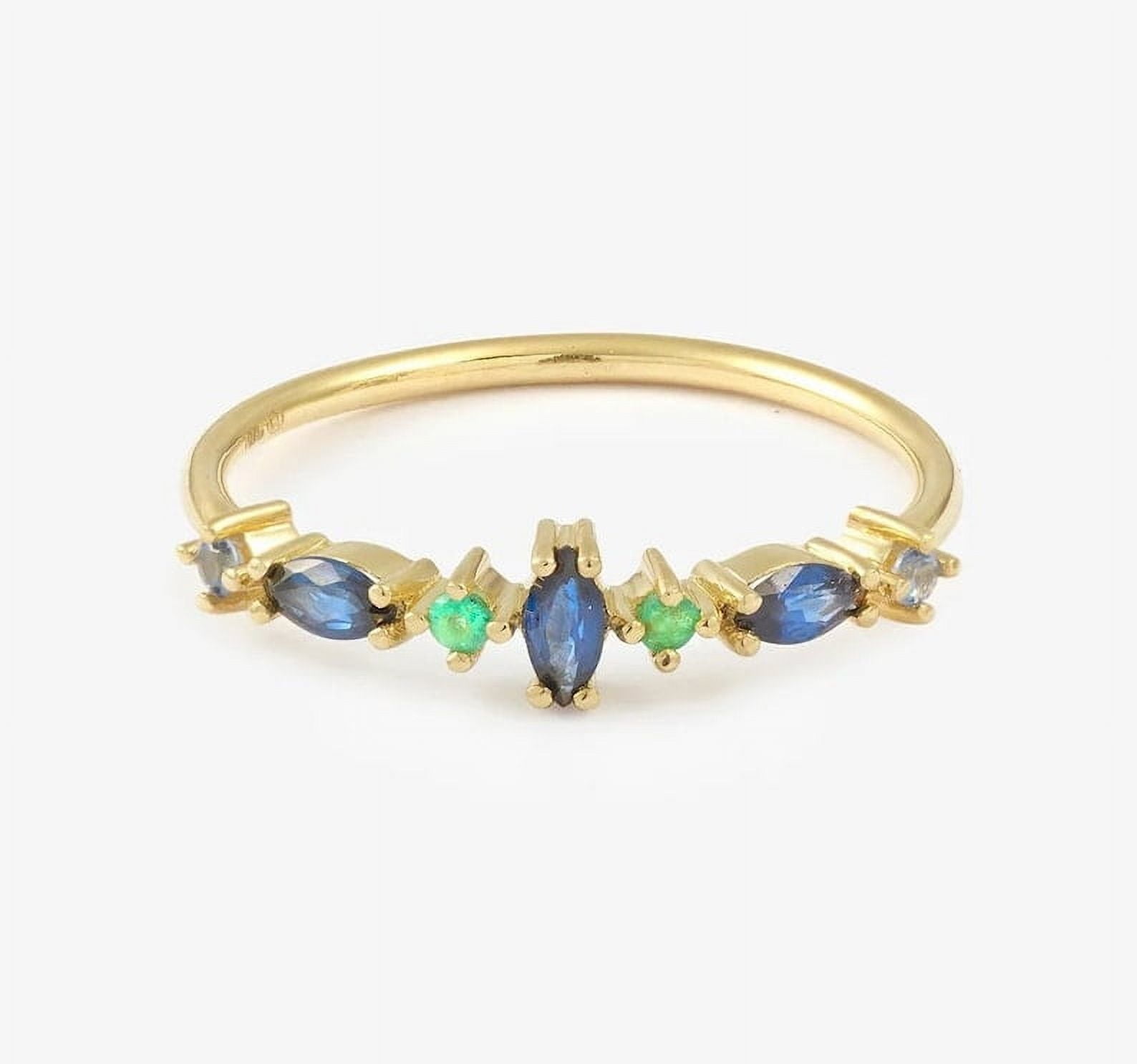 925 Silver Blue Sapphire Band,Solid Gold Ring, Birthstone Ring ...