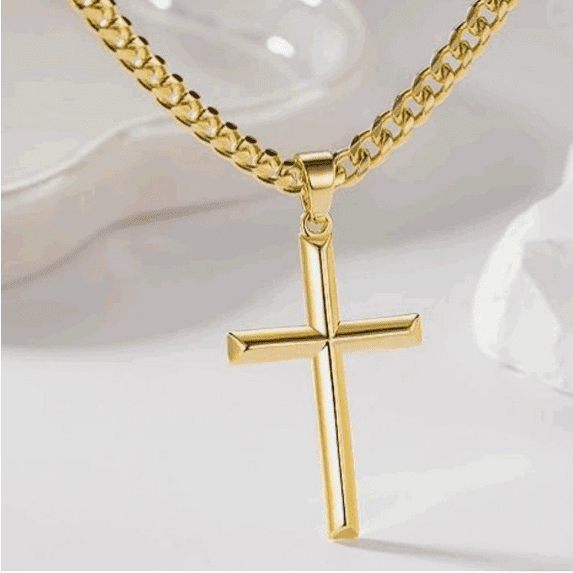 925 Silver Cross Necklace for Men Women with Stainless Steel Diamond ...