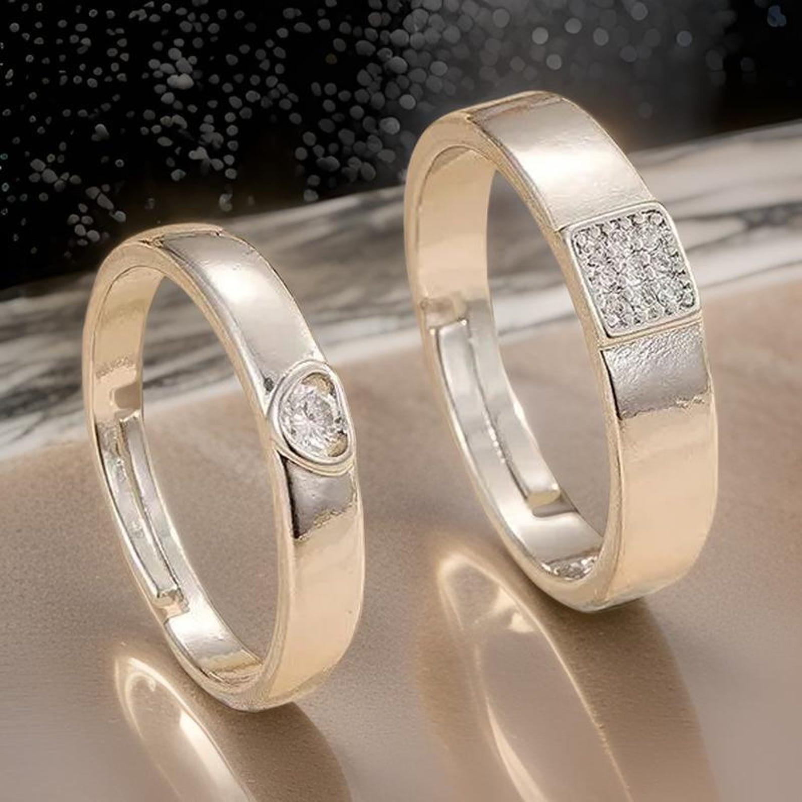 925 Silver Forever Love Couples Rings,Silver Color Open Rings ...