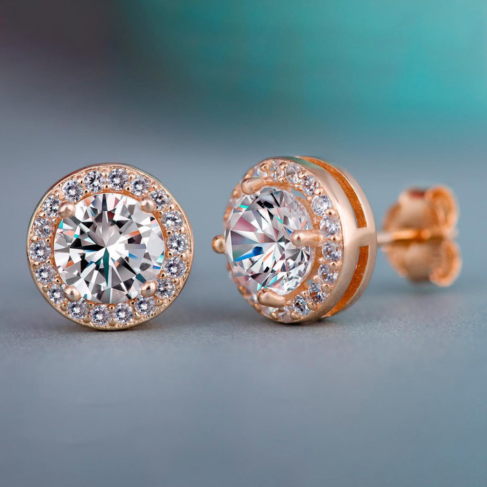 925 Silver Gold Rose Gold Stud Earrings for Women Fashion Jewelry ...