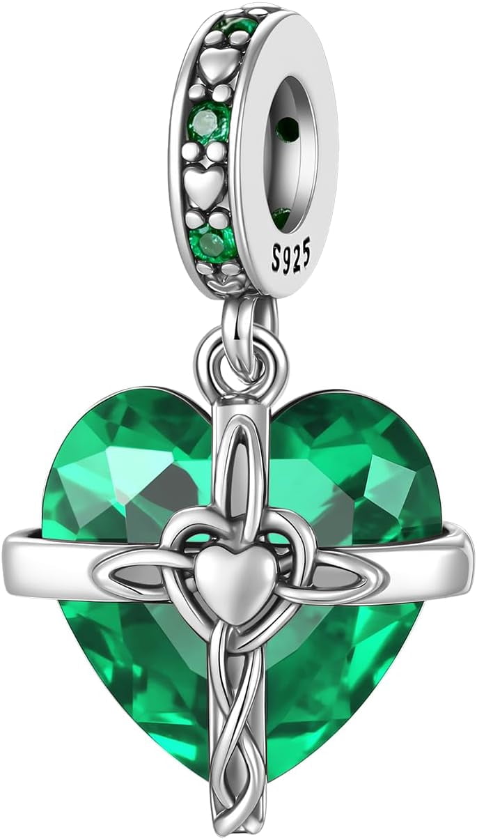 925 Silver January - December Birthstone Heart Crystal Zirconia, fits ...
