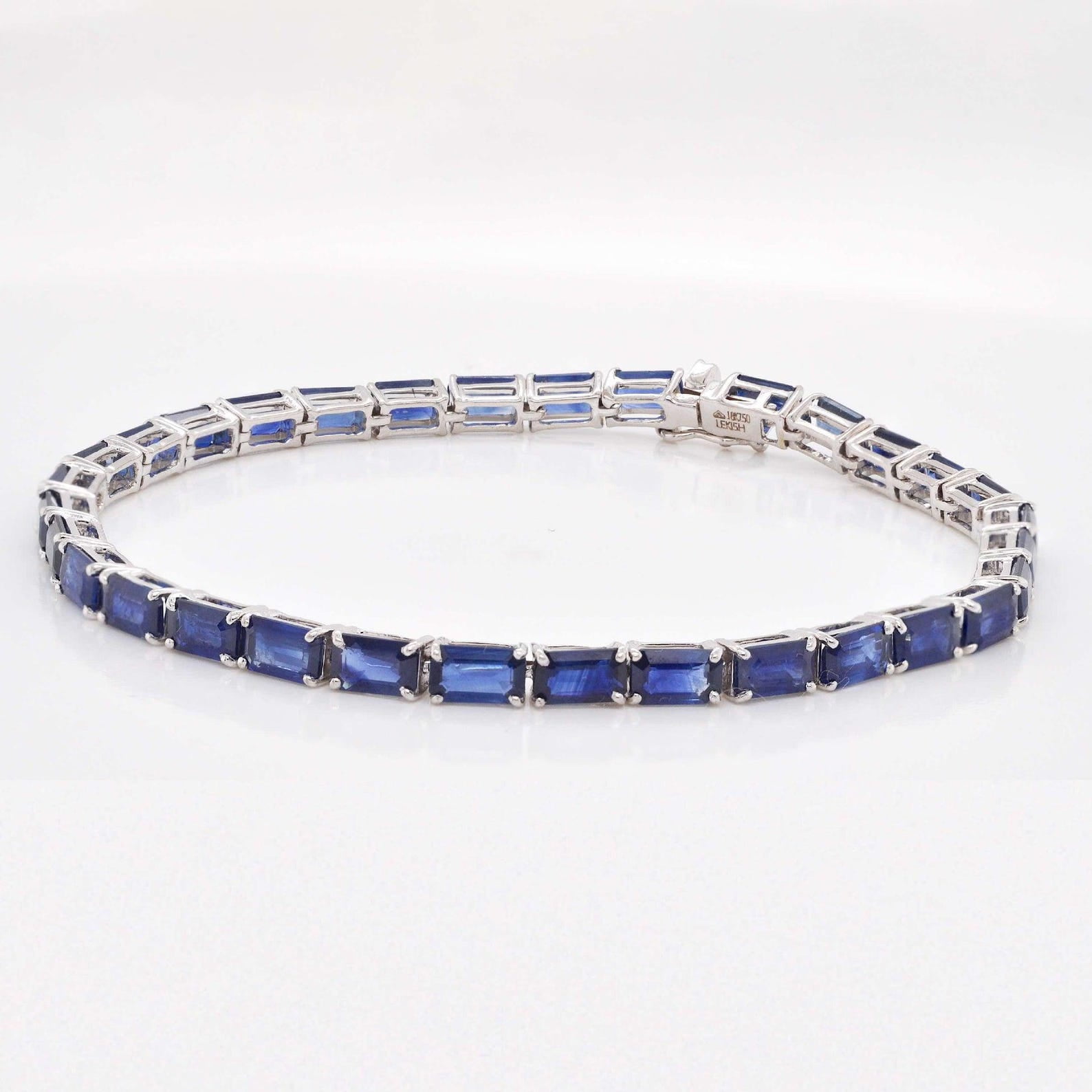 925 Silver Lab Sapphire Octagon Prong Setting Tennis Bracelet,Silver Lab Octagon Bracelet,Lab ...
