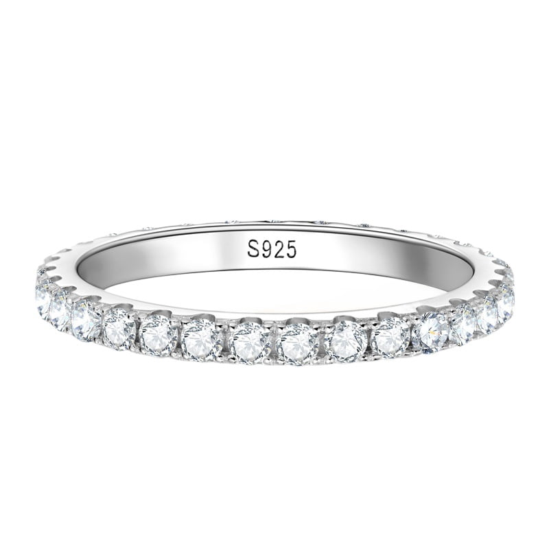 925 Silver Moissanite Couple Ring, Sterling Silver Minimal Band Ring ...