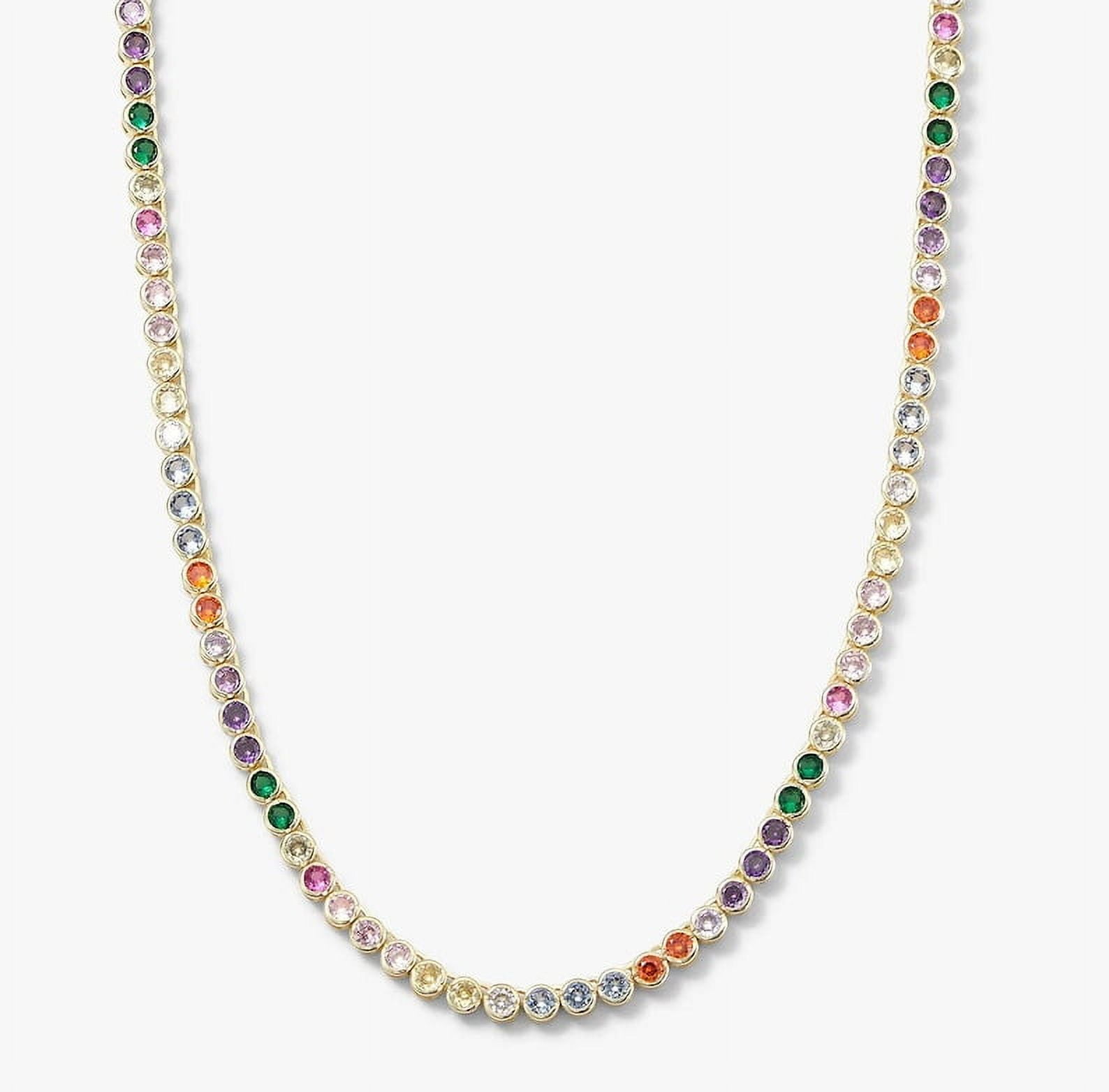 925 Silver Rainbow tennis choker Tennis necklace choker Layered ...