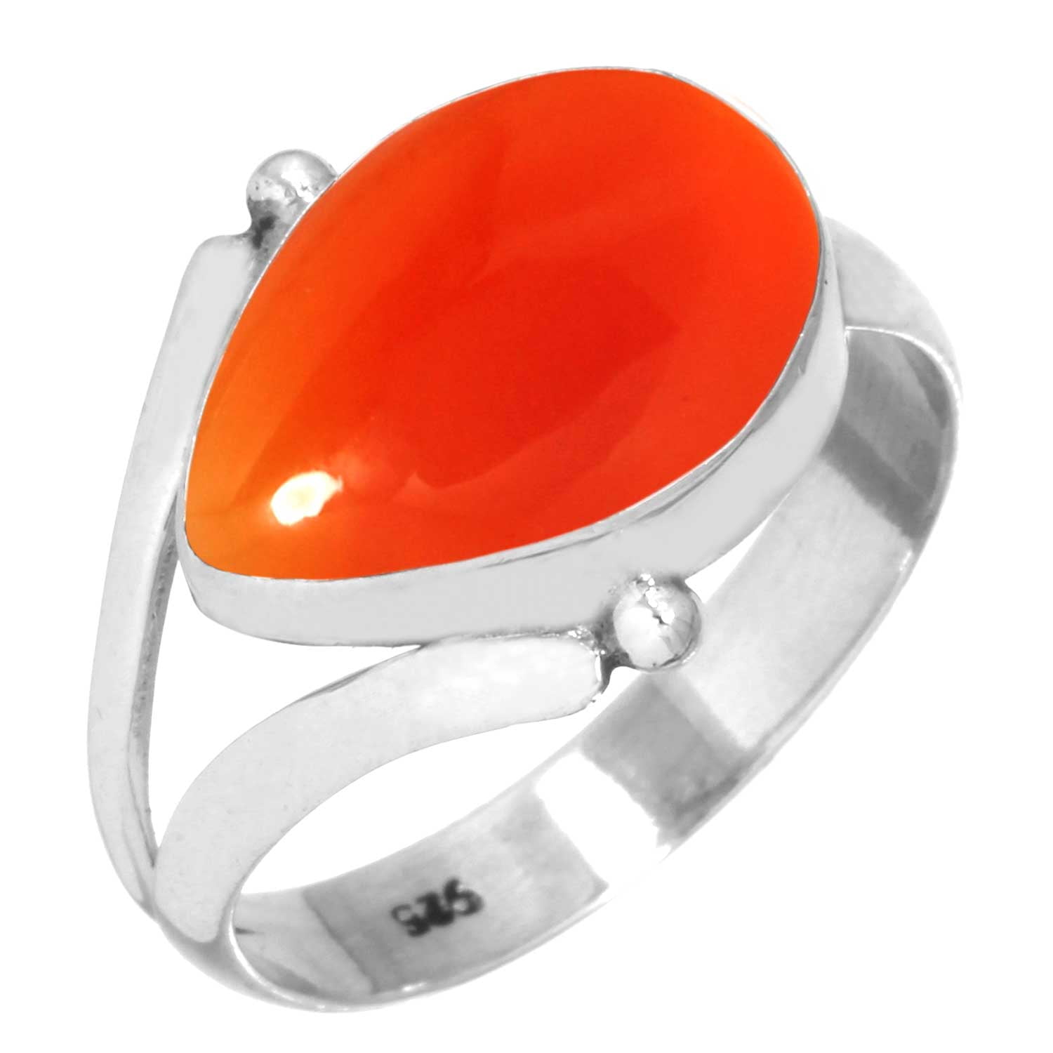925 Sterling Silver Women Jewelry Natural Carnelian Ring - Walmart.com