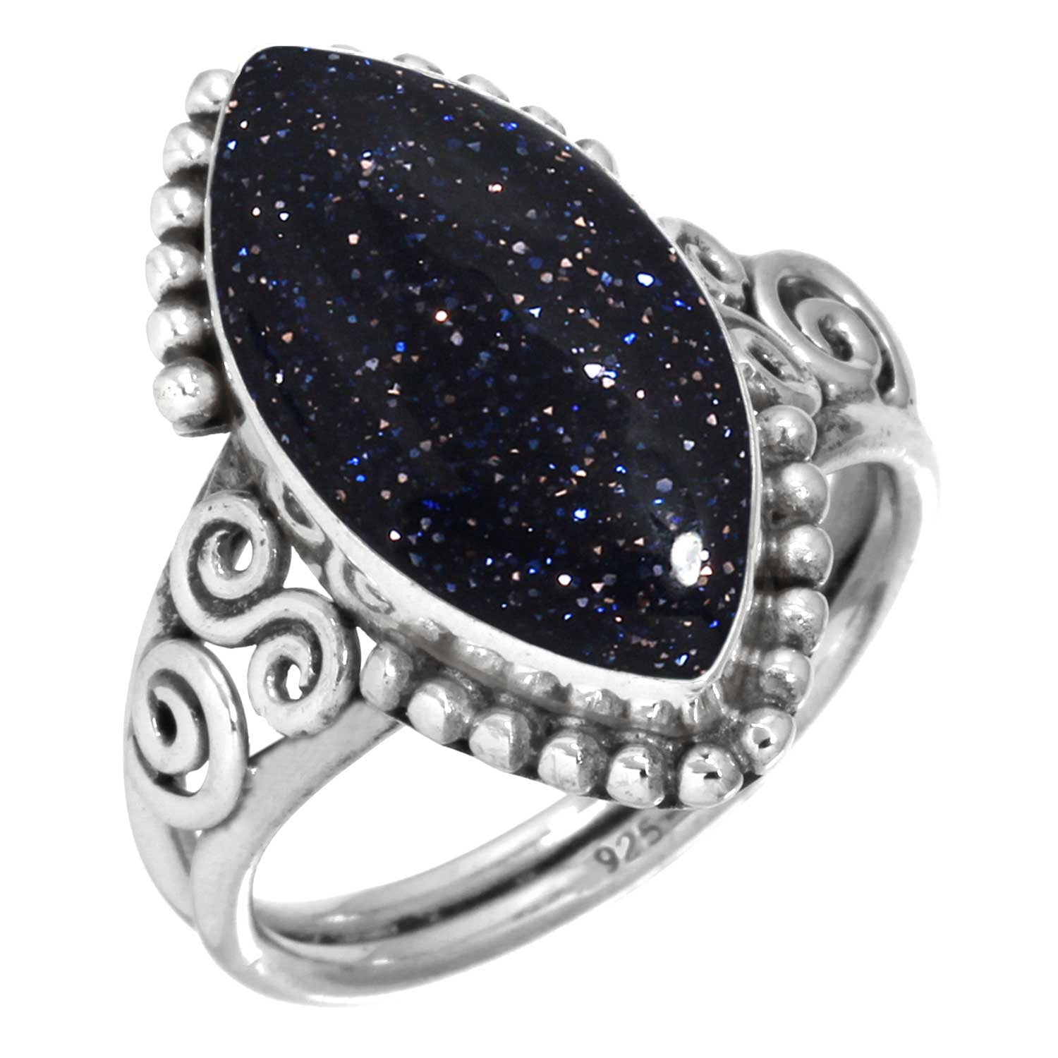 925 Sterling Silver Ring Blue Sunstone Handmade Jewelry - Walmart.com