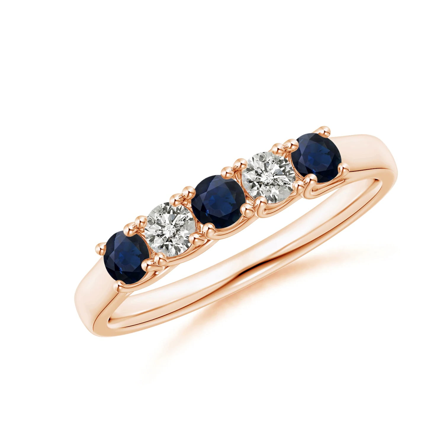 925 Silver Rose Plated 0.45 Ctw Blue Sapphire Eternity Band Valentine ...