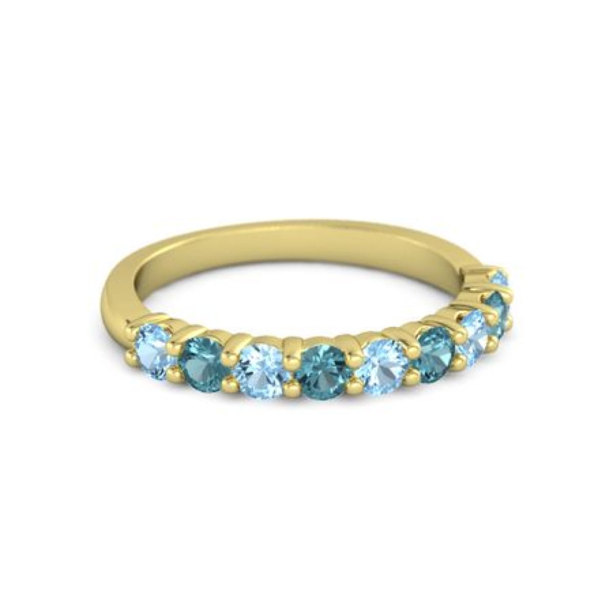 925 Silver Round 2.5MM Blue Topaz London Blue Topaz Eternity Yellow ...