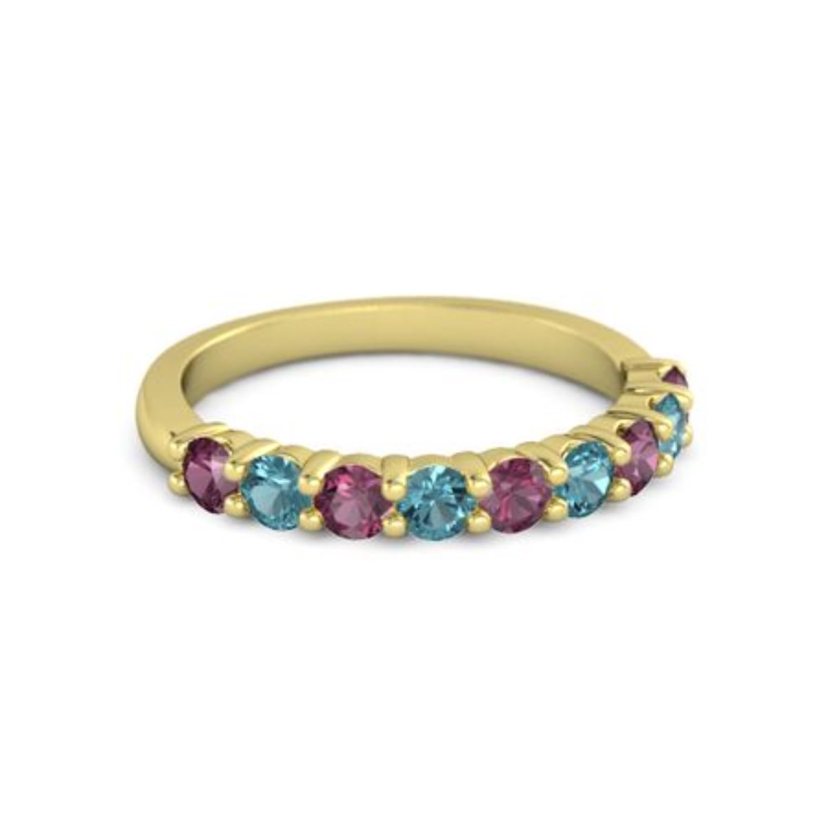 925 Silver Round 2.5MM Rhodolite London Blue Topaz Eternity Yellow ...