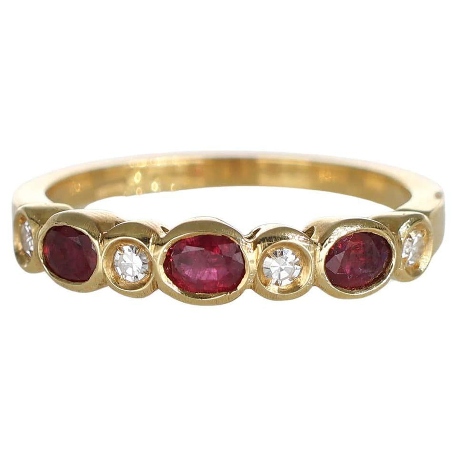 925 Silver Ruby lab oval With CZ Wedding Band Ring,lab Ruby Ring,July ...