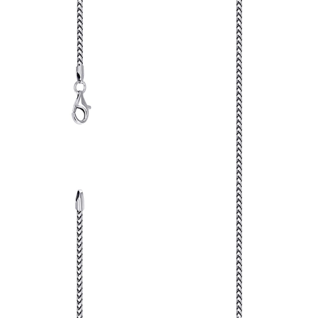 925 Silver Solid Franco Chain Rhodium 1.5mm Necklace 16 Inch Chain ...