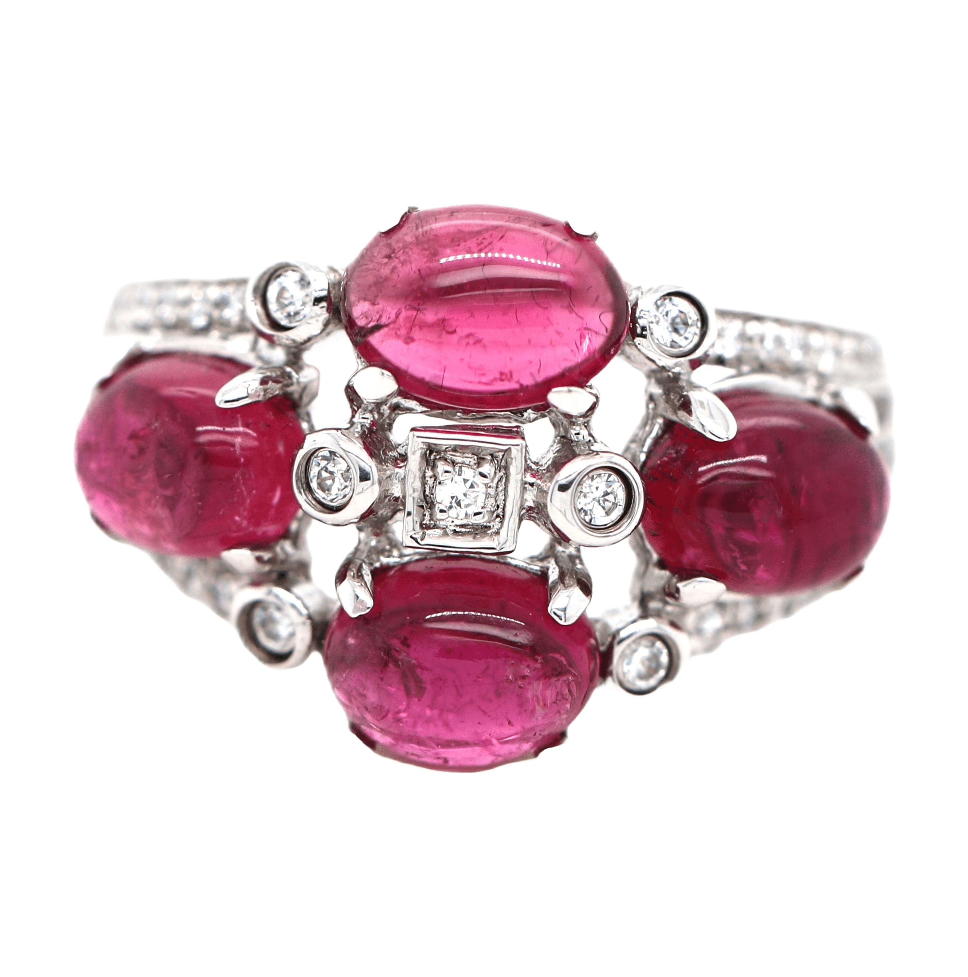 925 Silver/ Tourmaline/ White Topaz Ring - Walmart.com