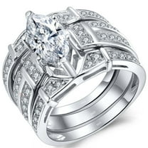 Metal Masters Womens 1Ct Princess Cut Cubic Zirconia Sterling Silver 925 Wedding Engagement Ring ...