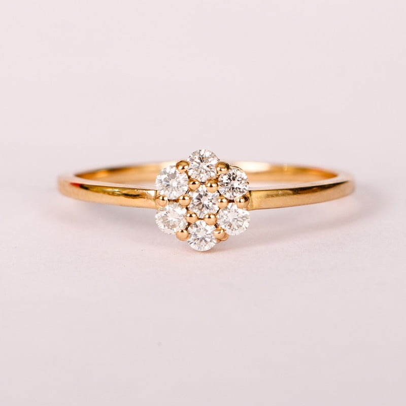 925 Starling Silver Diamond Promise Ring, Engagement Ring, Floral ...
