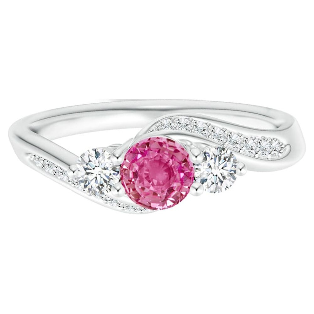 925 Sterling Silver 0.5 Ctw Round Pink Tourmaline Cluster Women Wedding ...