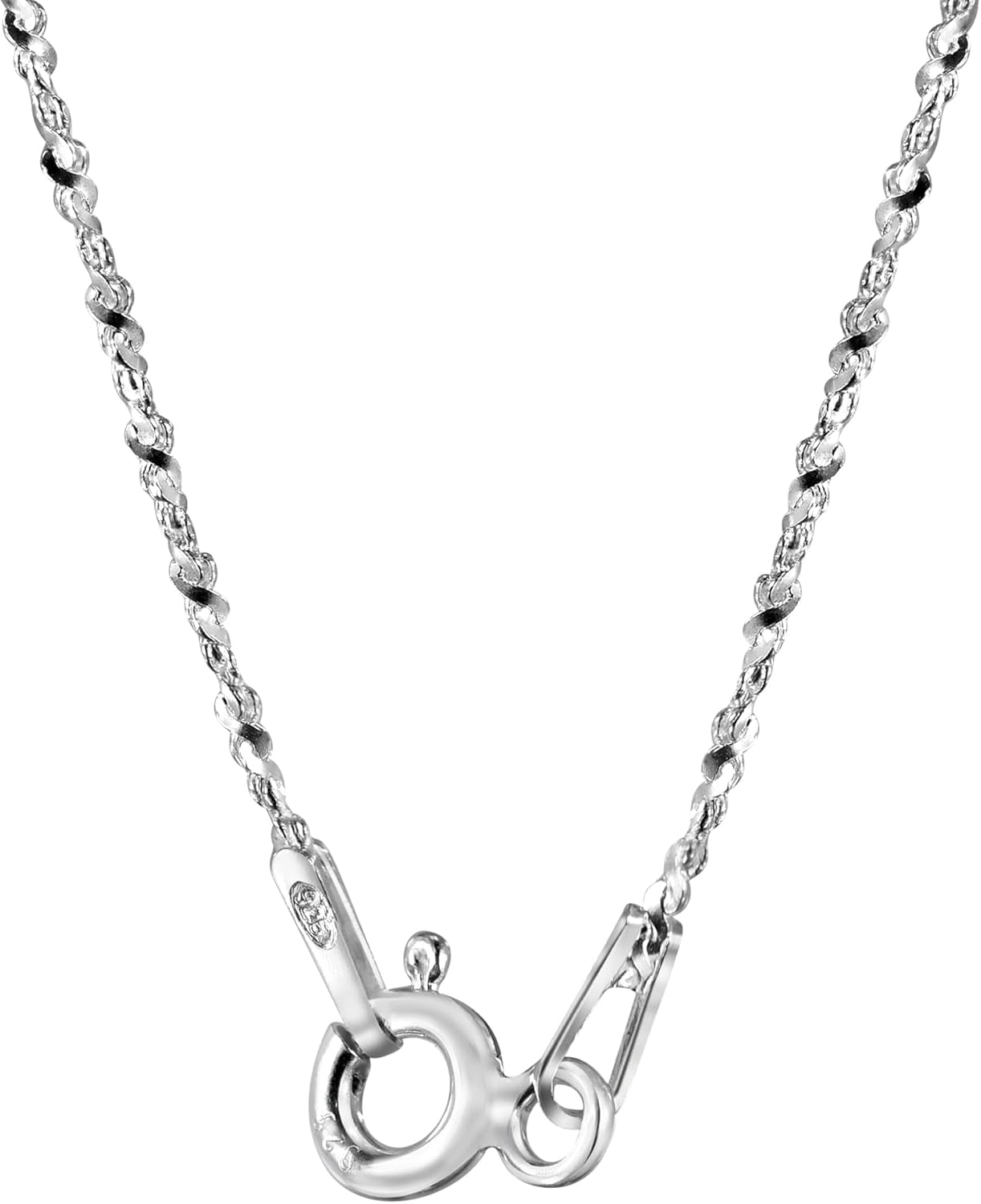 925 Sterling Silver 0.5mm Diamond-Cut Chain Necklace – 16 Inch ...