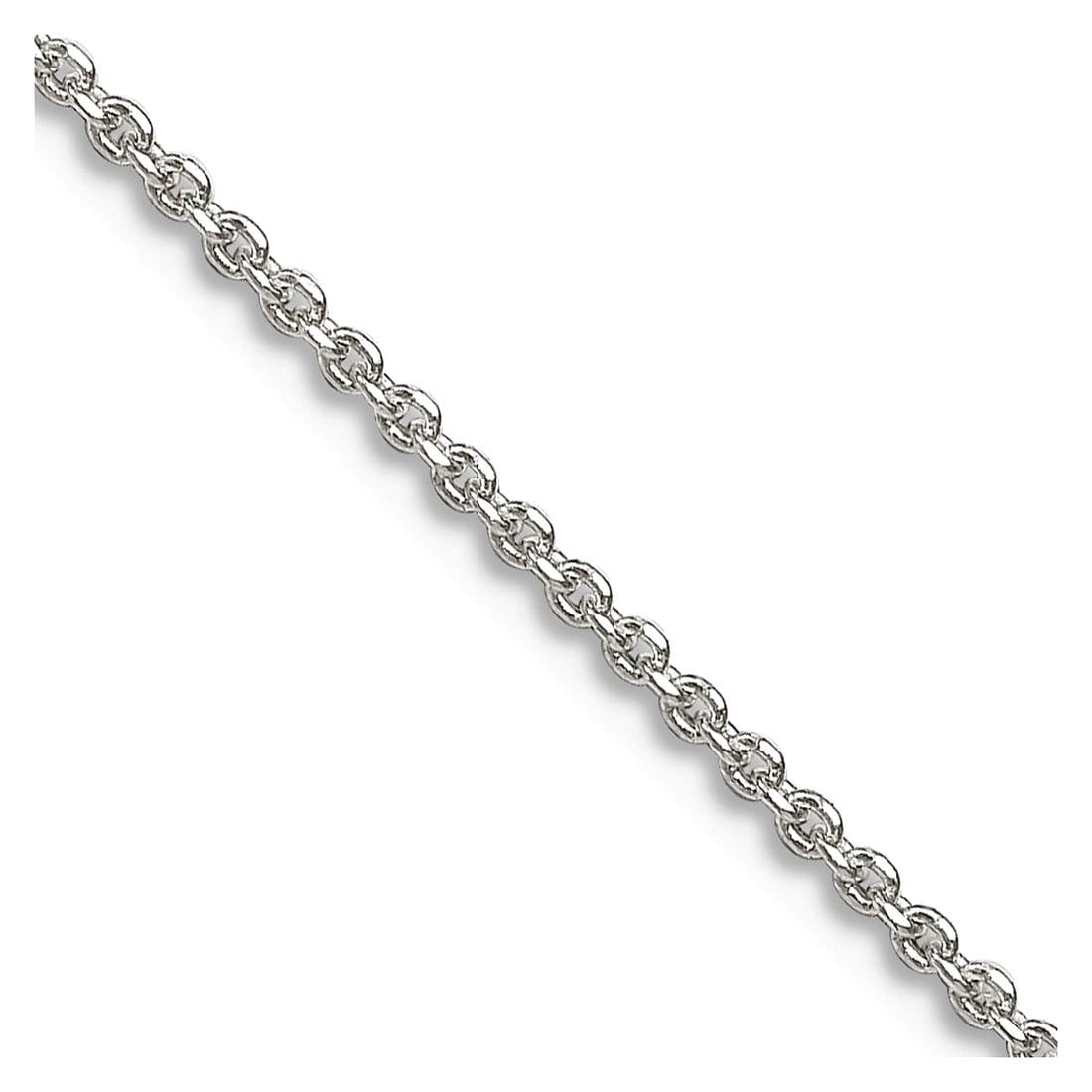 925 Sterling Silver 1.4mm Sparkle Cut Forzantine Cable Chain Necklace ...